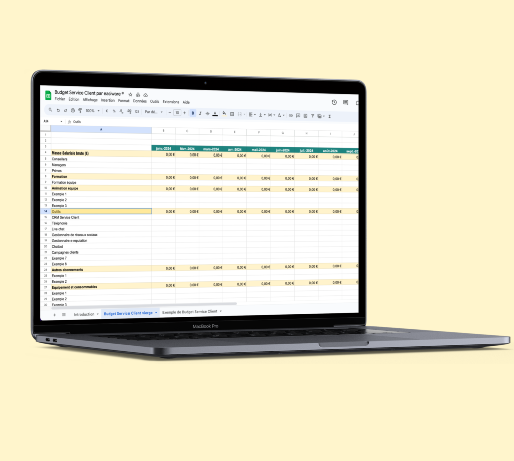 Modèle de budget du Service Client